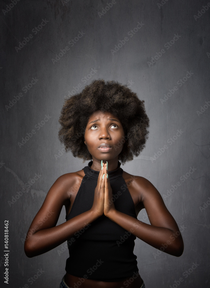 african girl praying Stock Photo | Adobe Stock