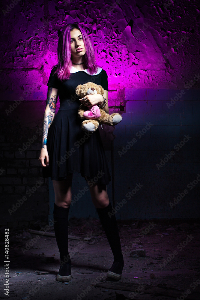 Sexy girl in an abandoned building Stock Photo | Adobe Stock