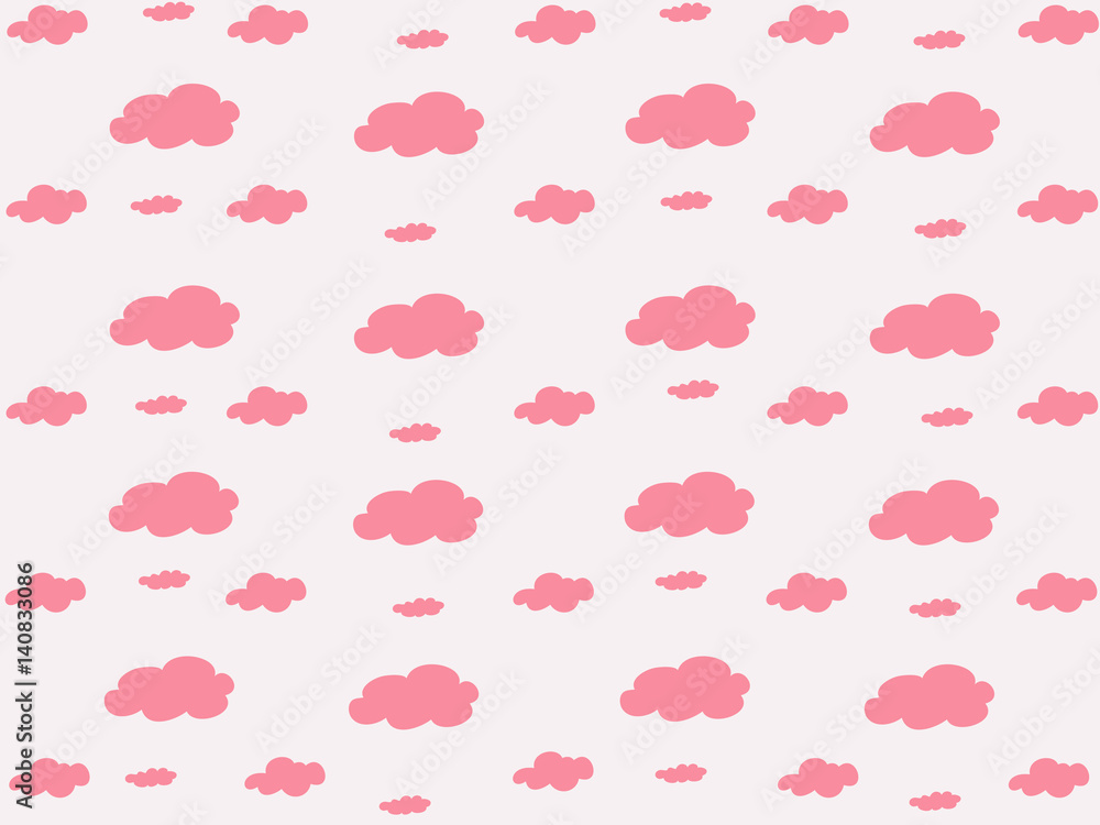 Fondo de patrón de nubes rosadas Stock Illustration | Adobe Stock