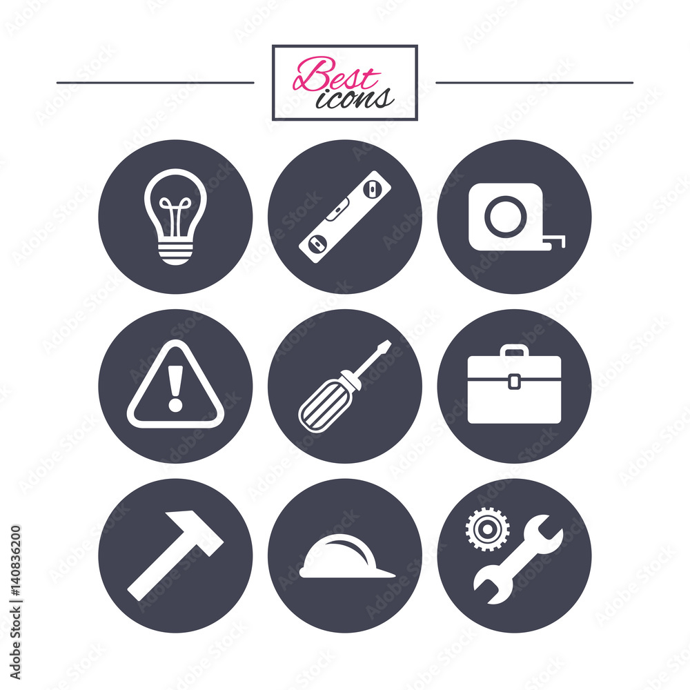 Repair, construction icons. Engineering signs. Stock Vector | Adobe Stock