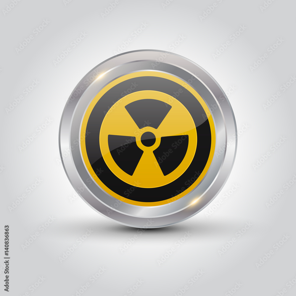 Nuclear sign button on white background, Vector Illustration Stock ...
