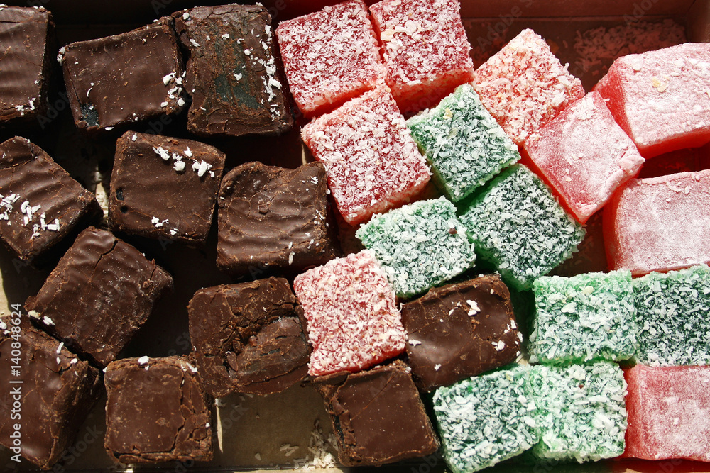 Turkish delight (rahat lokum) is a traditional candy that comes in ...