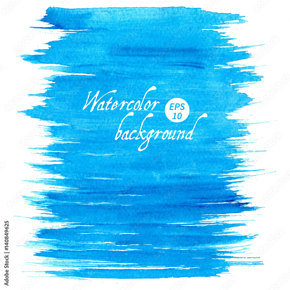 Vector blue abstract hand drawn watercolor background Stock Vector ...
