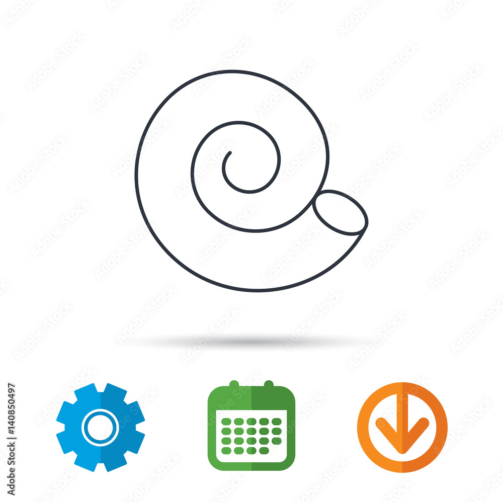 Sea shell icon. Spiral seashell sign. Mollusk shell symbol. Calendar ...