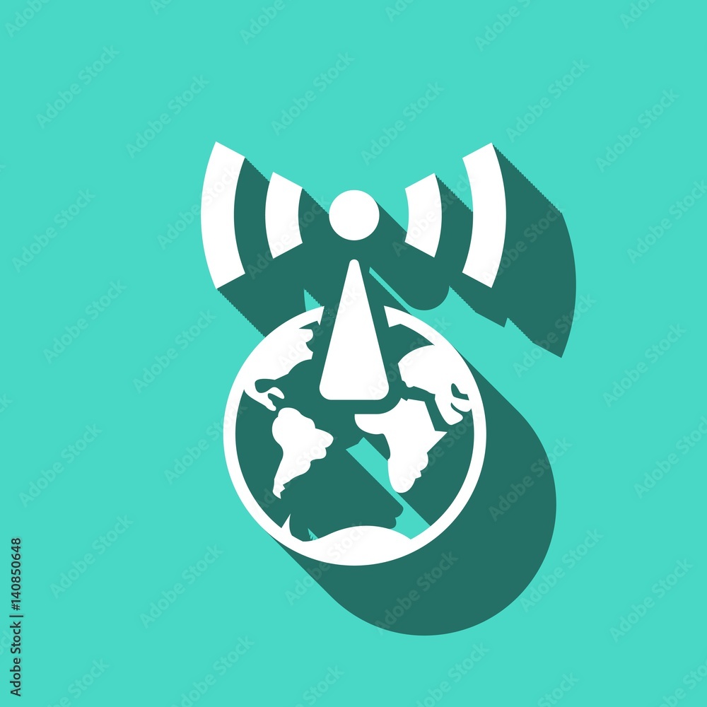 wi-fi globe icon stock vector illustration flat design Stock Vector ...