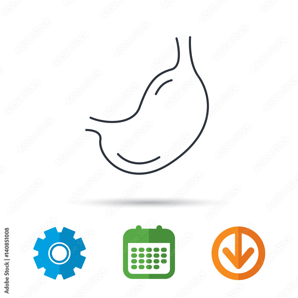 Stomach icon. Gastroscopy health sign. Anatomical body organ symbol ...