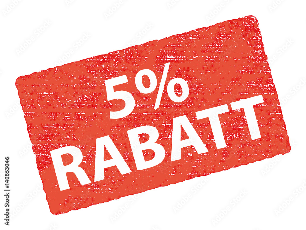 Stempel 5% Rabatt, rot Stock-Vektorgrafik | Adobe Stock