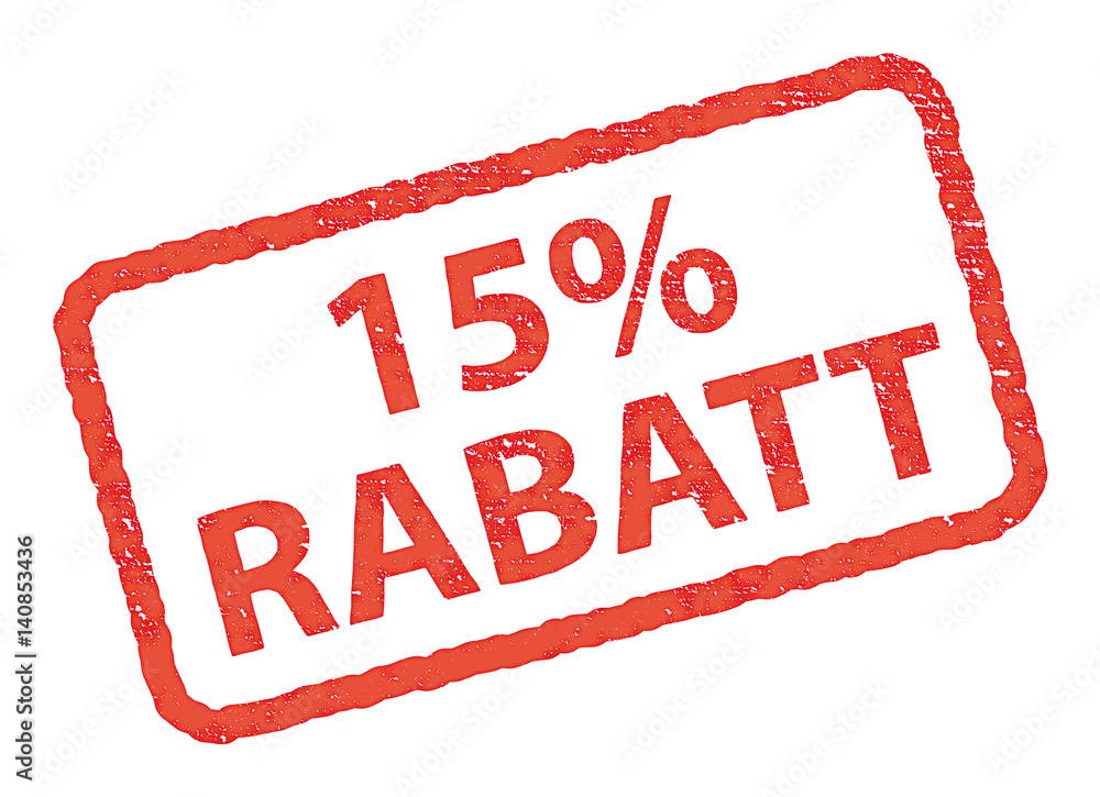 Stempel 15% Rabatt, rot Stock Vector | Adobe Stock