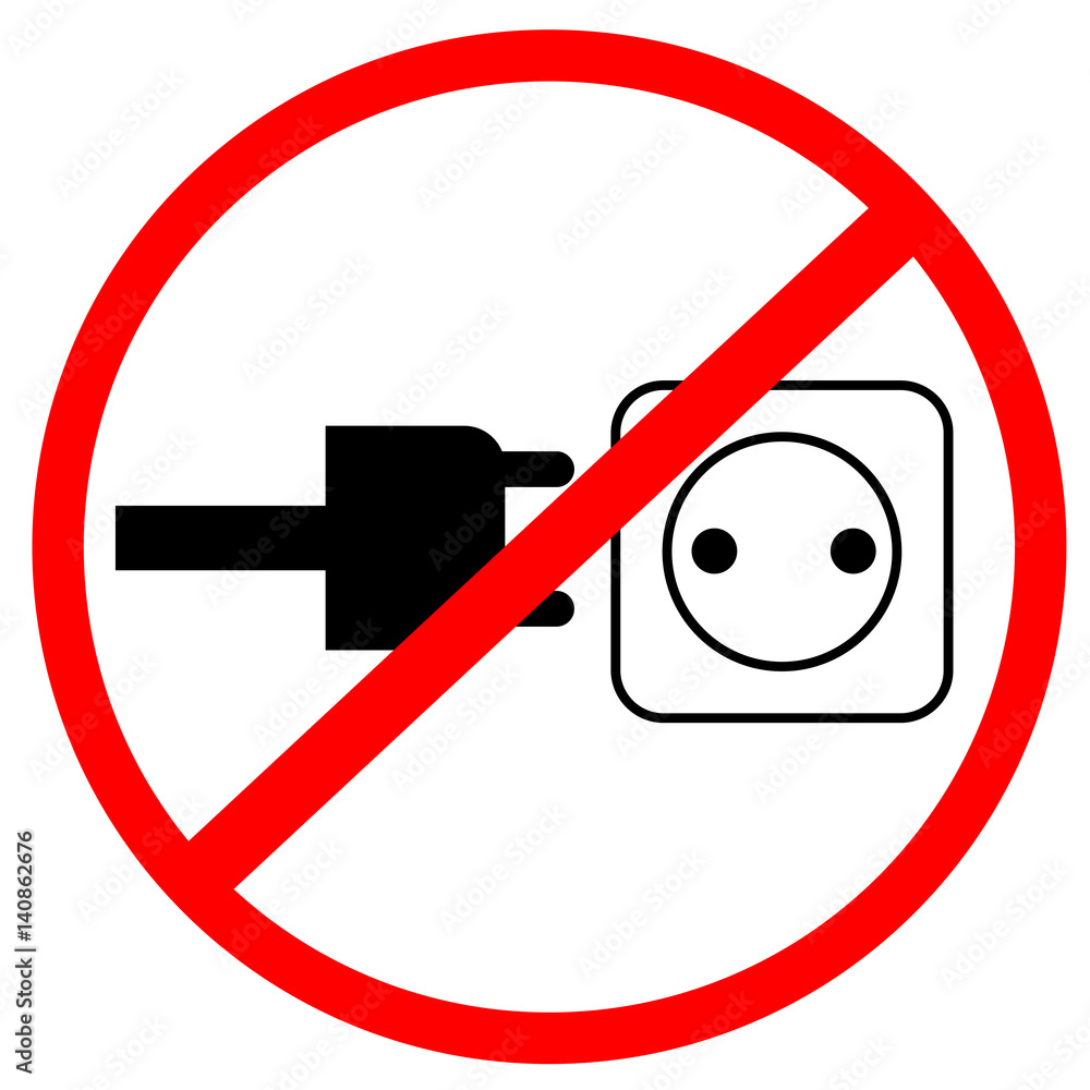 Prohibited Sign, No Charging, with area to add a text, isolated on ...