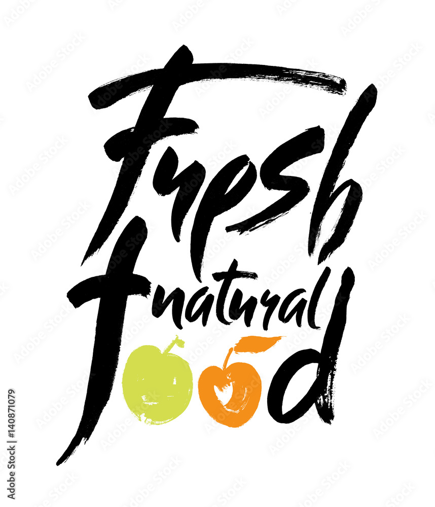 Vector illustration, food design. Brush lettering for restaurant, cafe ...