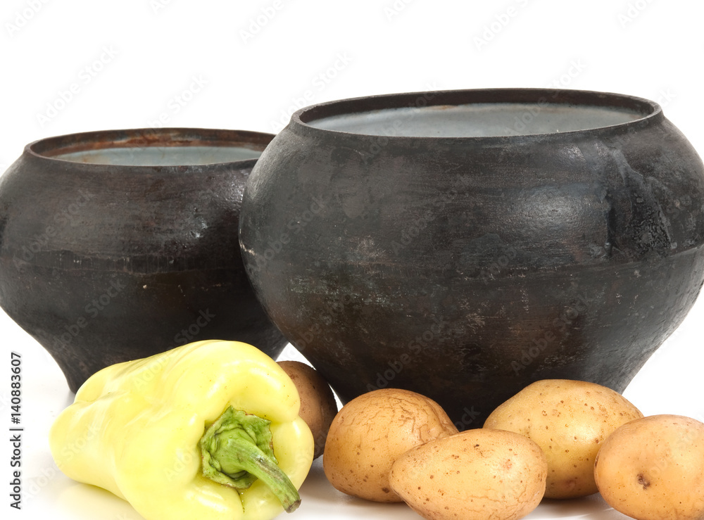 cast iron pot with vegetables Stock Photo | Adobe Stock