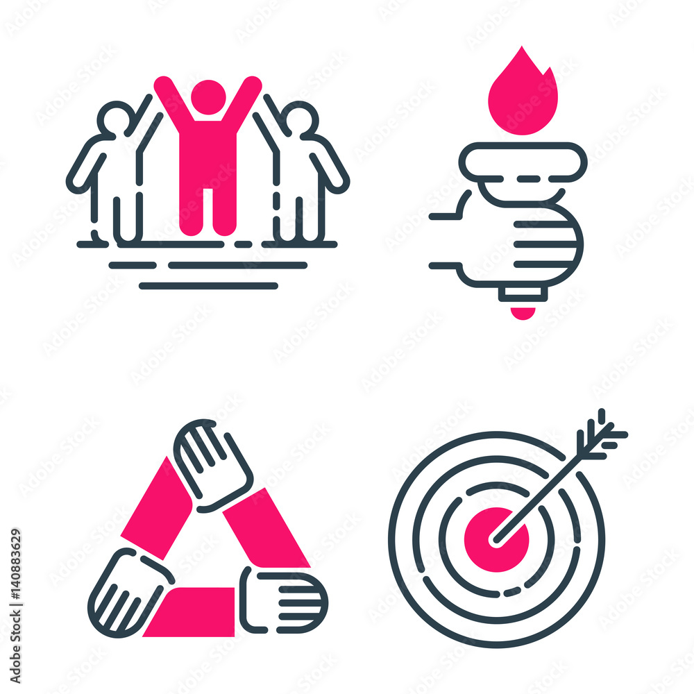 Motivation concept chart pink icon business strategy development design ...