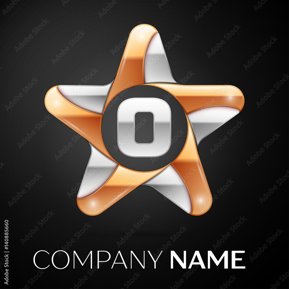 Letter O vector logo symbol in the colorful star on black background ...