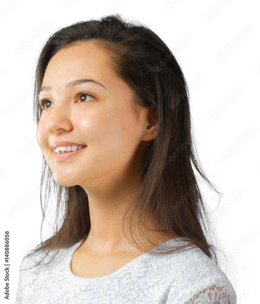 beautiful woman on white background Stock Photo | Adobe Stock