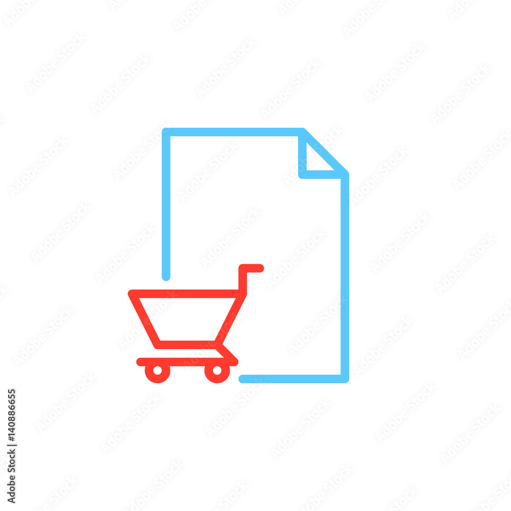 Purchase order line icon, outline vector sign, linear colorful ...