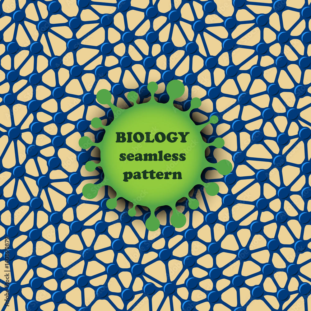 Biology seamless pattern, organic design simple texture vector ...