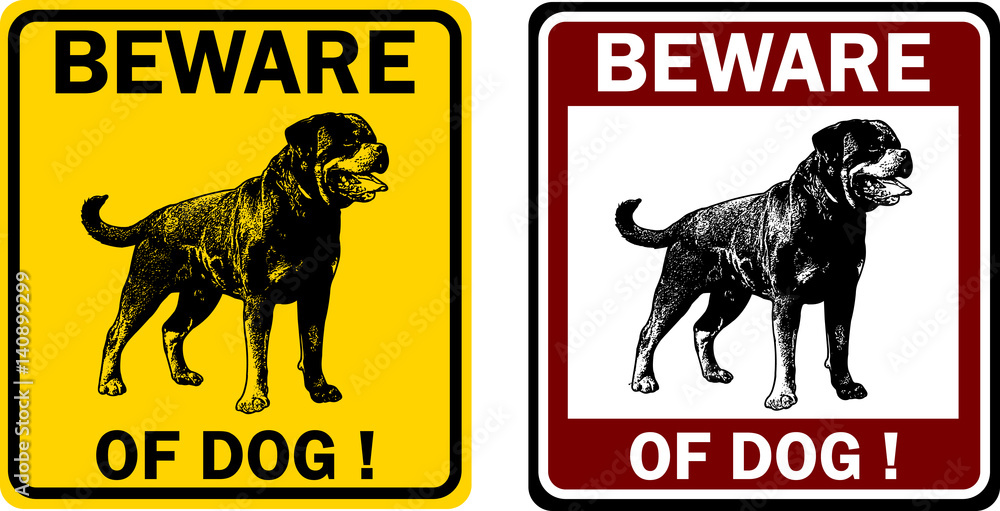 beware of dog sign - vector Stock Vector | Adobe Stock