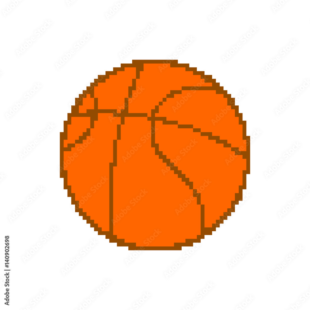 Basketball pixel art. pixelated ball isolated on white background Stock ...
