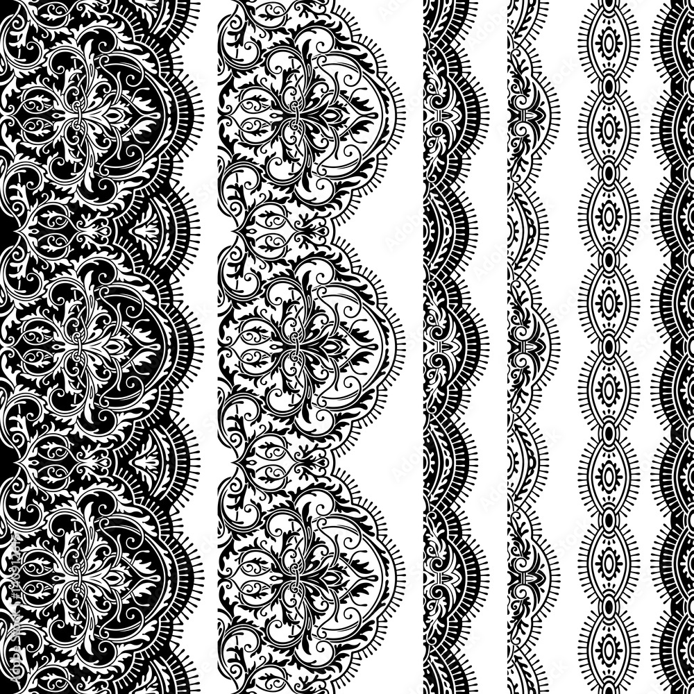 Set of seamless ribbons of lace Stock Vector | Adobe Stock