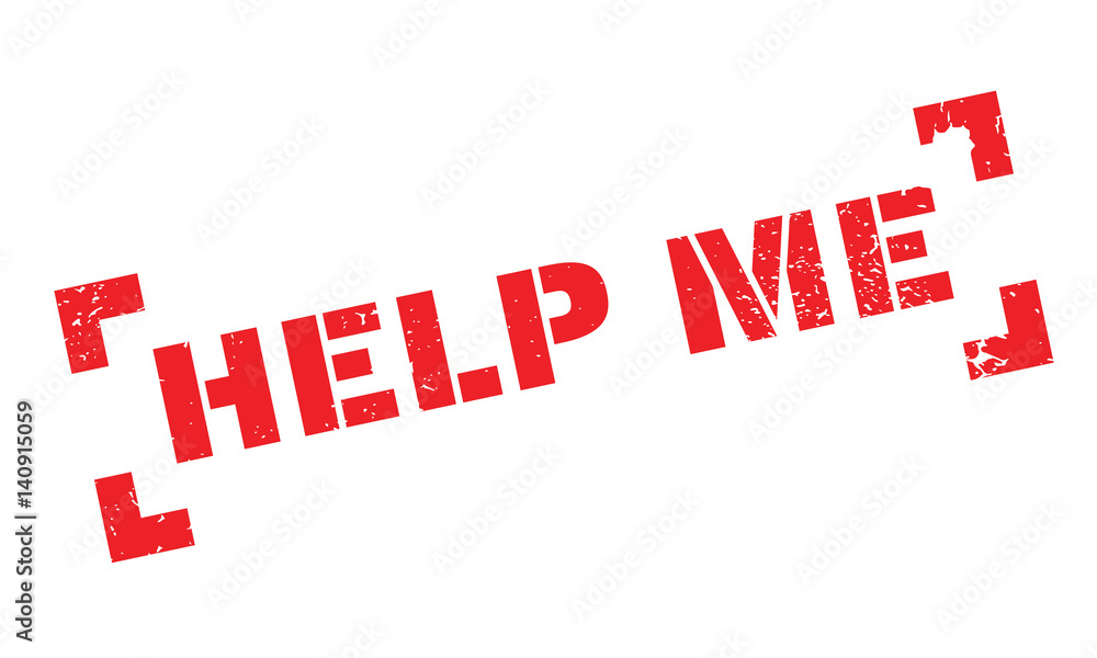 Help Me rubber stamp. Grunge design with dust scratches. Effects can be ...