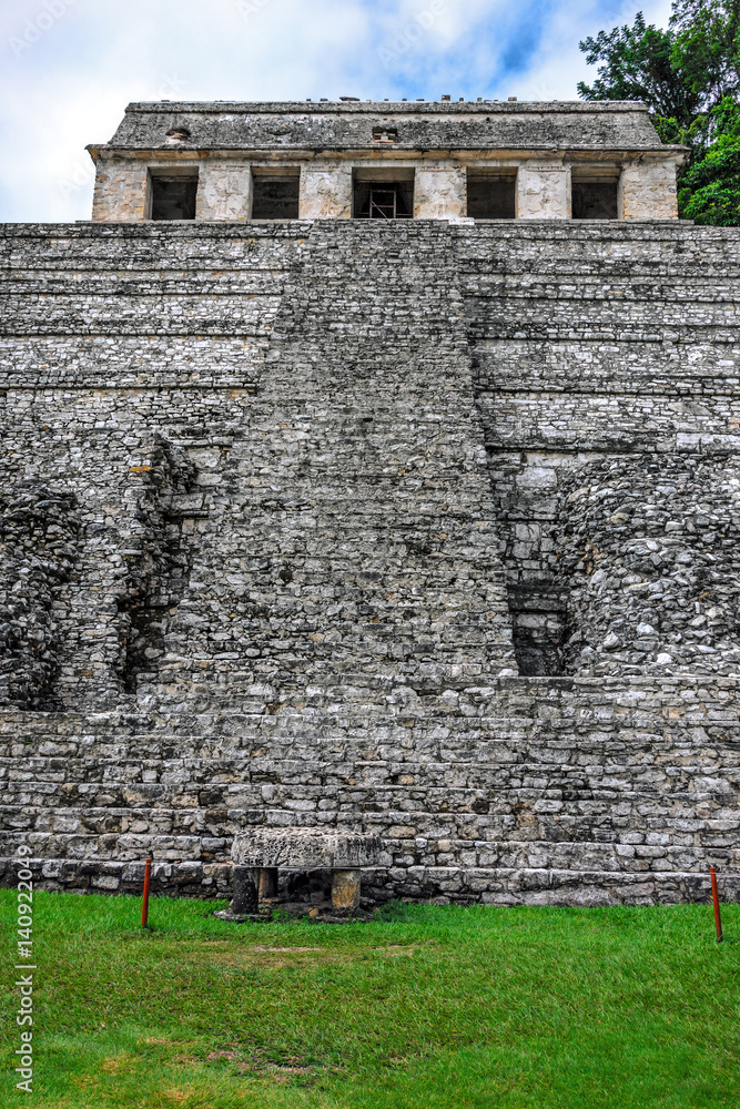 The big pyramid in ancient city Palenque - Mexico, Latin America Stock ...