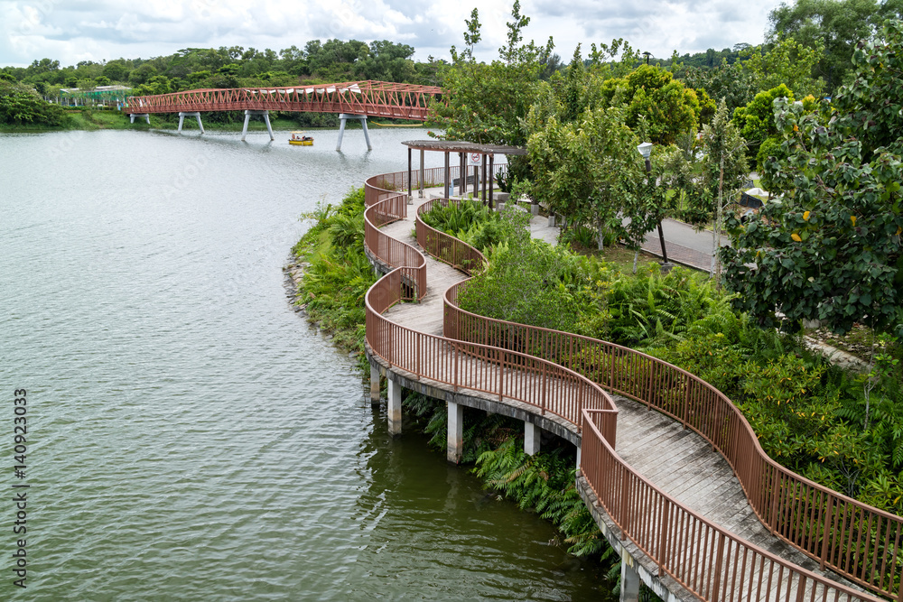 Lorong Halus Bridge at Punggol Waterways, Singapore Stock 写真 | Adobe Stock