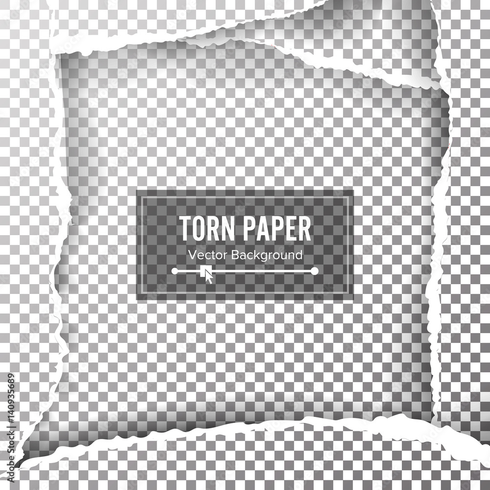 Torn Paper Blank Vector. Ripped Edges With Space For Text. Torn Page ...