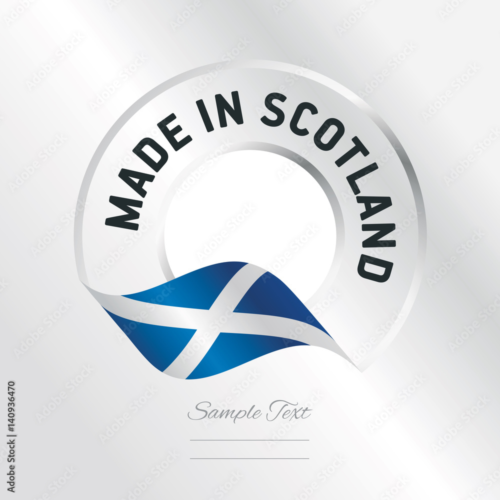 Made in Scotland transparent logo icon silver background Stock Vector ...