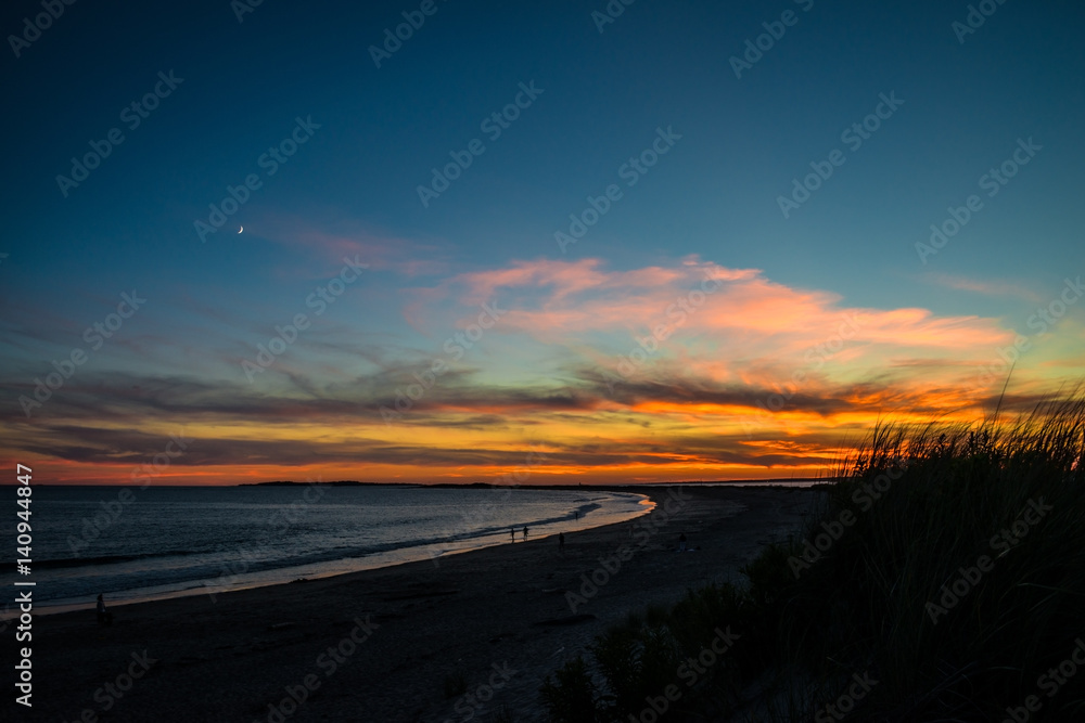 Sunset at a Beach in Rhode Island foto de Stock | Adobe Stock