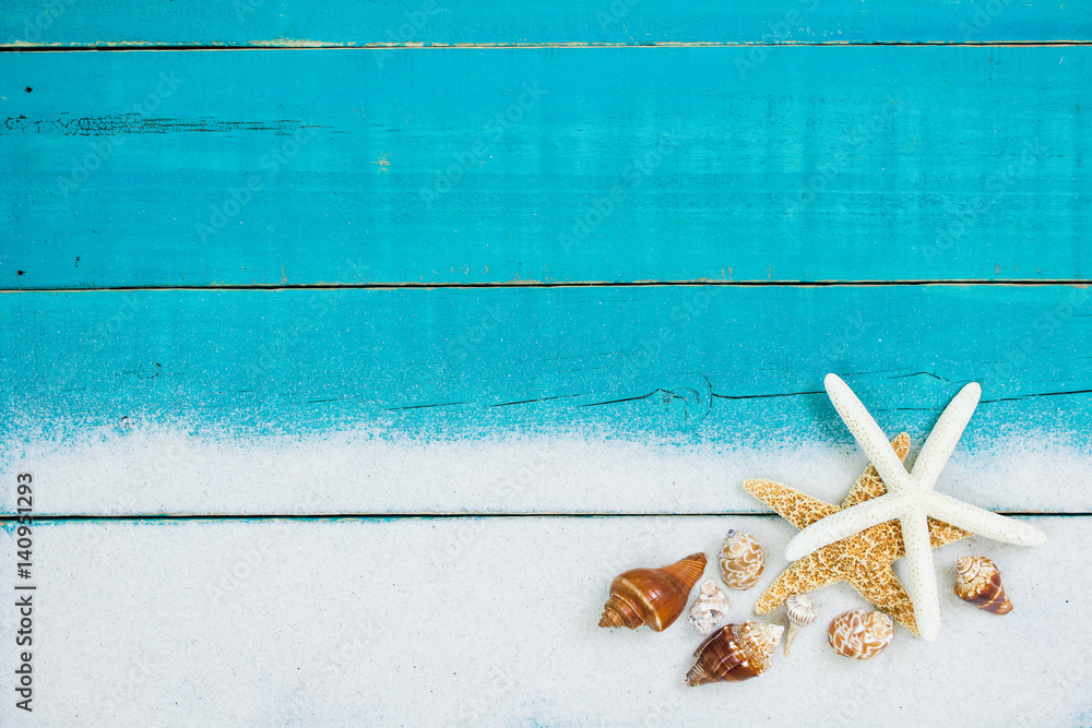 Blue Seashell Border