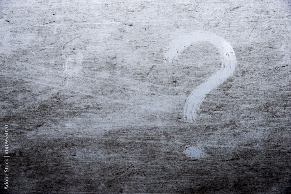 question mark is drawn on dirty surface Stock Photo | Adobe Stock