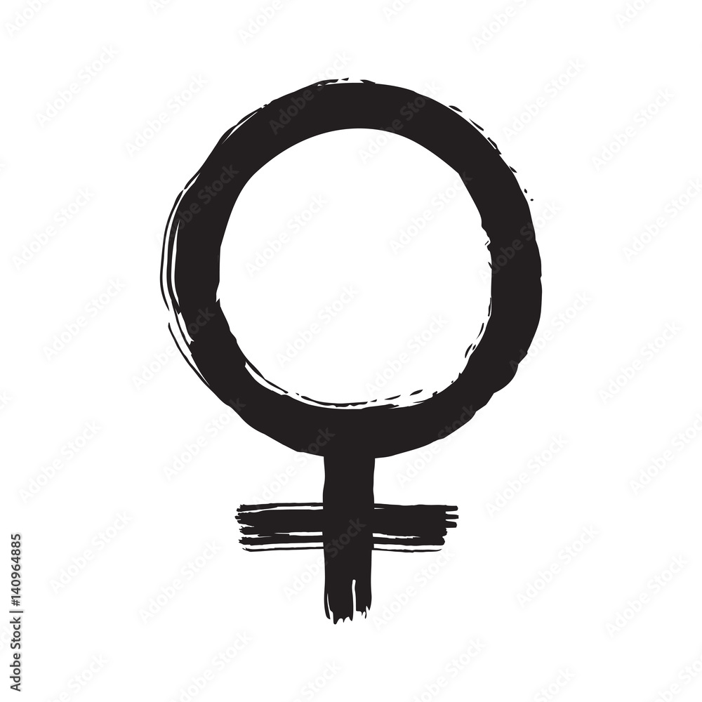 Black ink mirror of venus symbol vector hand drawn illustration. Stock ...