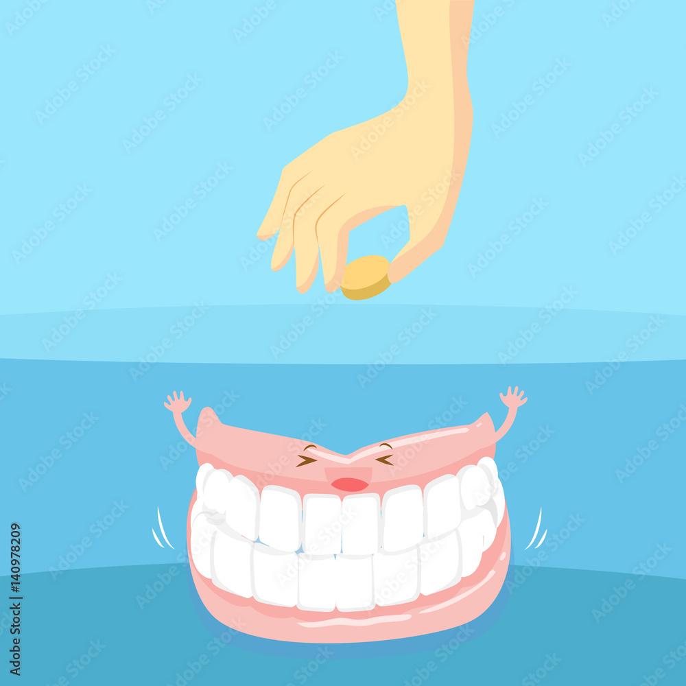 cute cartoon denture Stock-Vektorgrafik | Adobe Stock