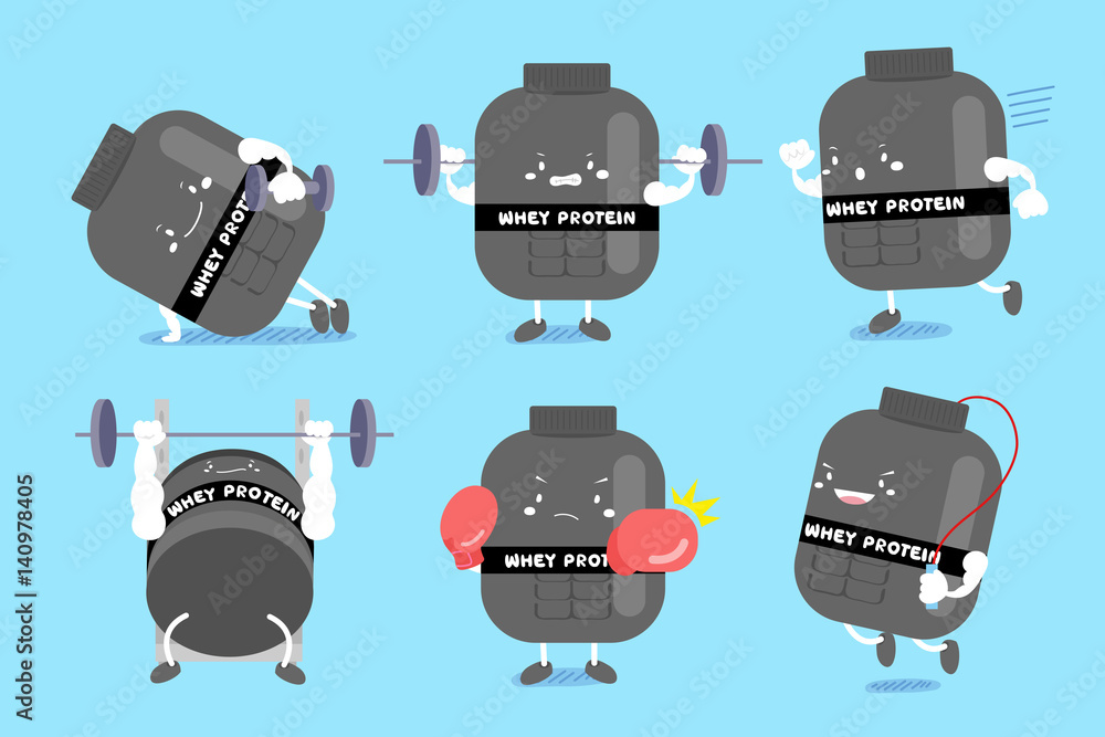 cute cartoon whey protein Stock Vector | Adobe Stock