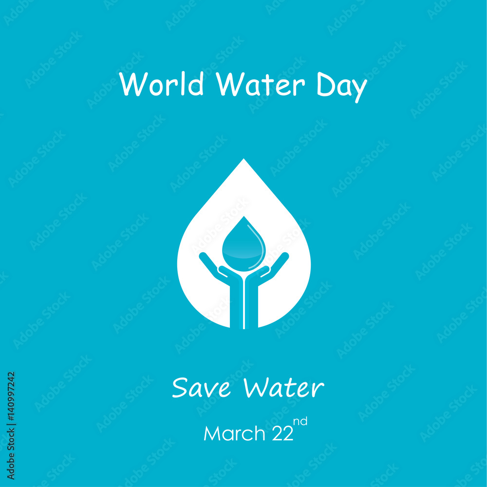 Water drop with human hand icon vector logo design template.World Water ...