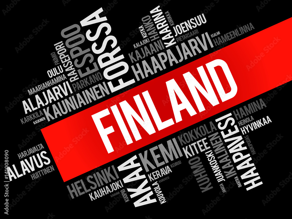 List of cities and towns in Finland, word cloud collage, business and ...