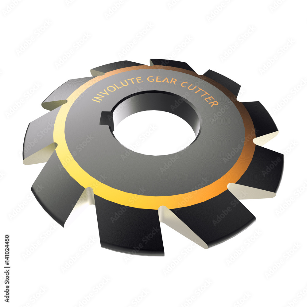 Involute gear cutter. 3D model of tool Stock Illustration | Adobe Stock