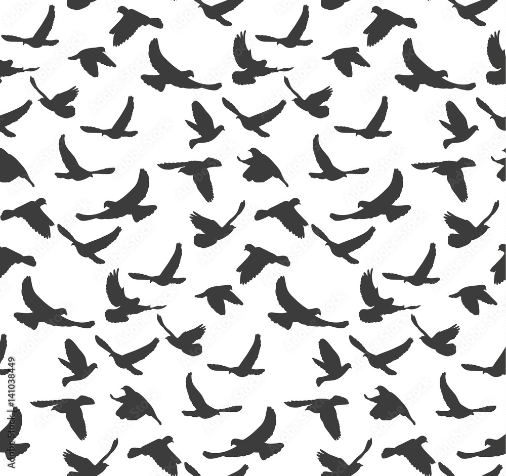 Flying Bird Silhouette Pattern