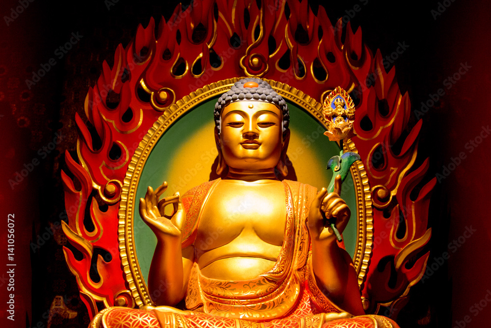 Buddha in the Tooth Relic Temple, Singapore Stock-Foto | Adobe Stock