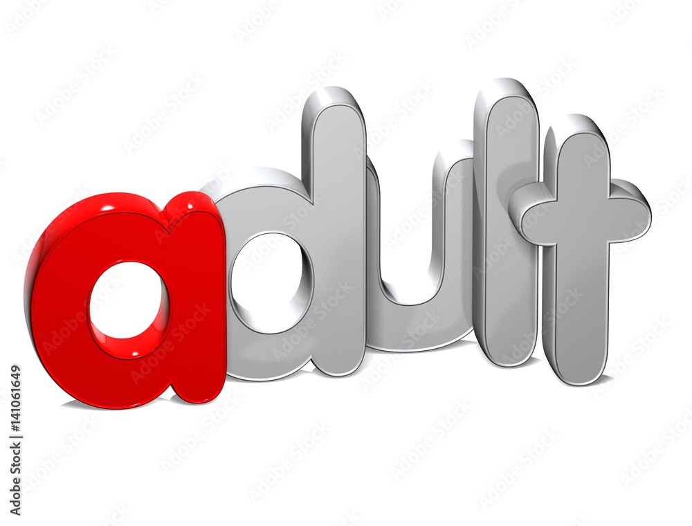 3D Word Adult over white background. Stock-Illustration | Adobe Stock