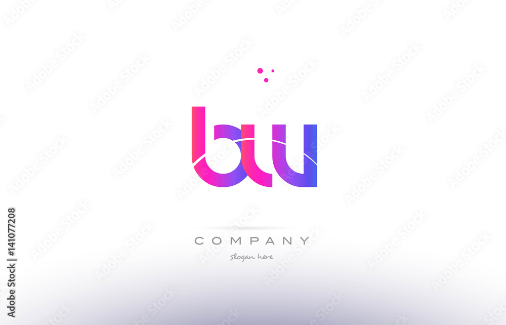 bw b w pink modern creative alphabet letter logo icon template Stock ...