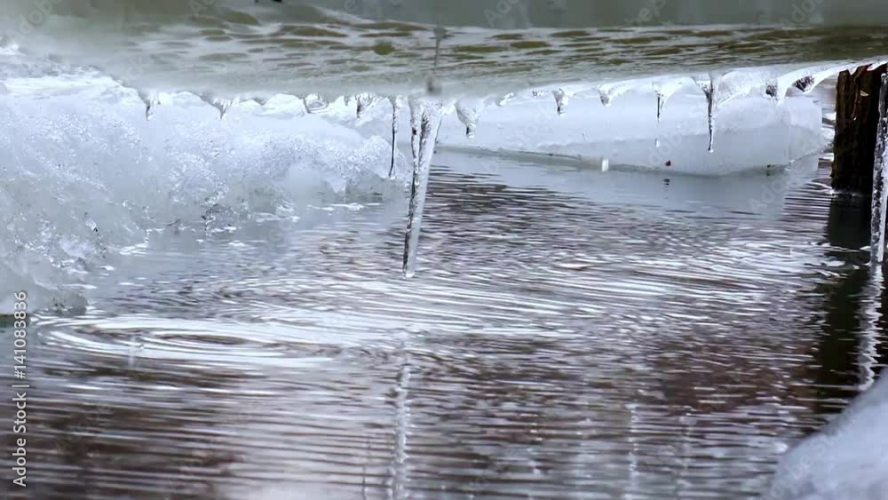 Warming and melting ice. The plus temperature will melt the snow. The ...