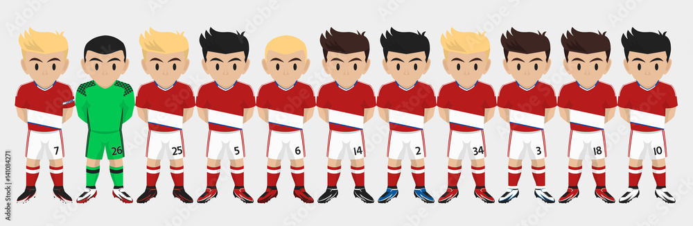Vector Character of Football / Soccer Team Stock Vector | Adobe Stock