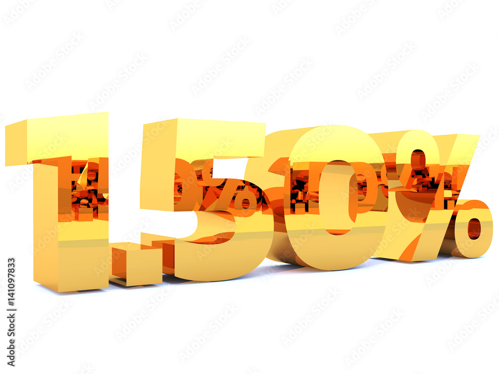 Gold one point five zero percent or 1.50 % with self reflection ...