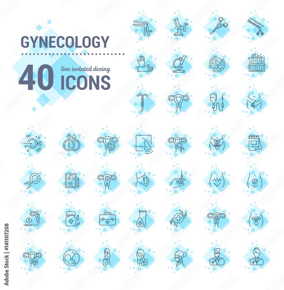 Vector graphic set.Icons in flat, contour,thin, minimal and linear ...