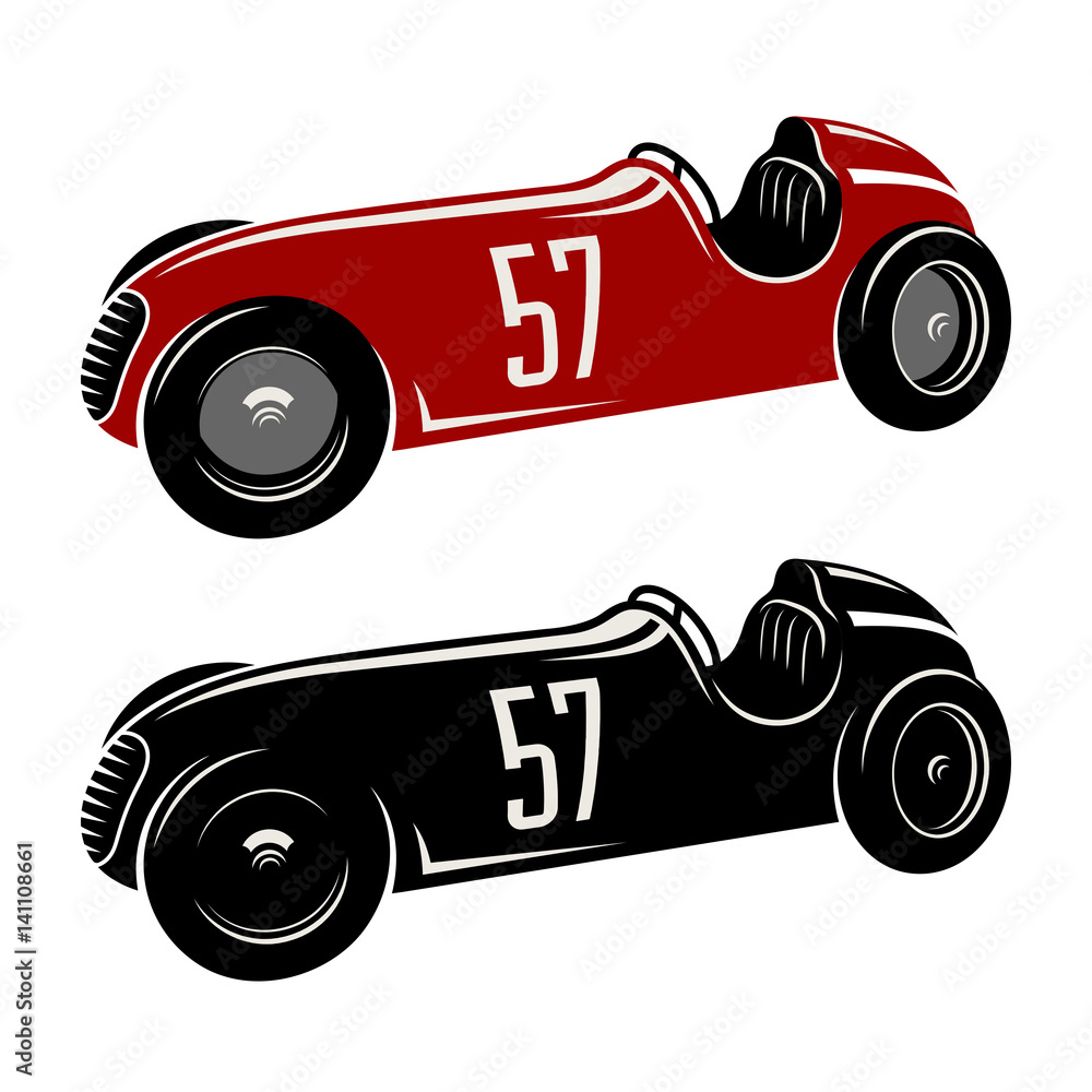 Racing car vector illustration. Vintage sport car Graphic Tee Stock ...