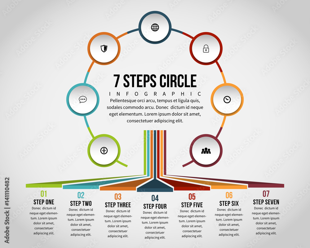 Seven Steps Circle Infographic Stock Vector | Adobe Stock
