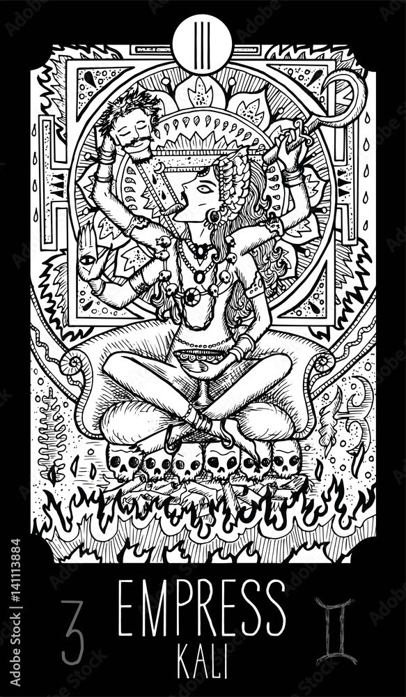 Empress. Kali. Tarot card Major Arcana. See all collection in my portfolio Stock Vector | Adobe ...