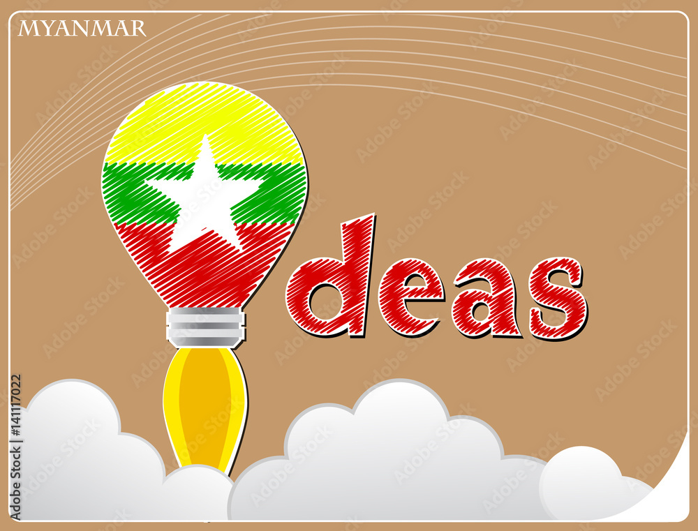 Idea concept made from the flag of Myanmar, conceptual vector ...