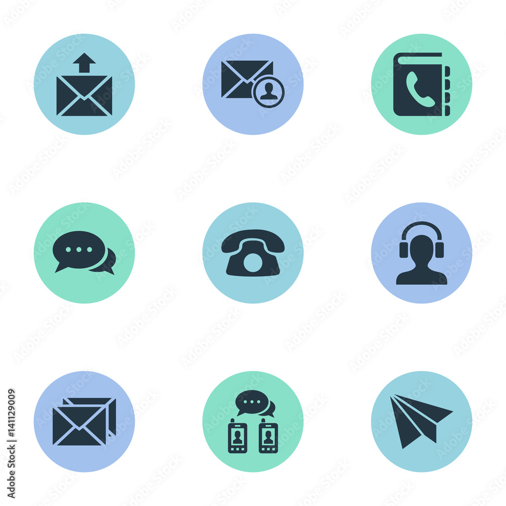 Vector Illustration Set Of Simple Communication Icons. Elements Postage ...